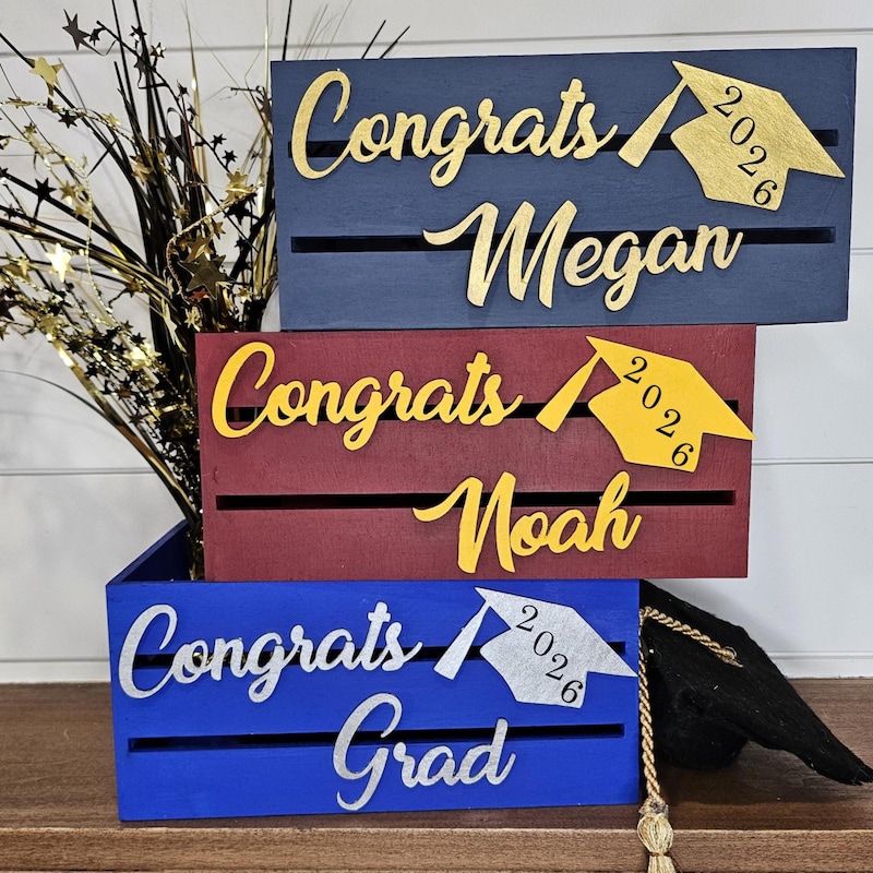 Graduation Card Crate Box - Etsy
