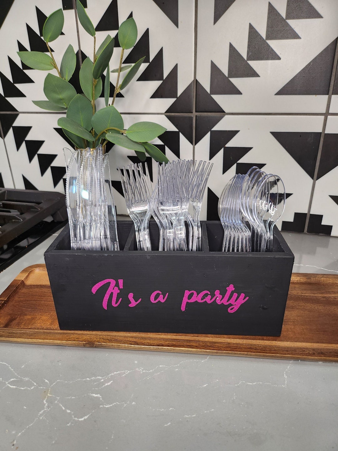 Personalized Wooden Utensil Holder. Countertop Wooden - Etsy