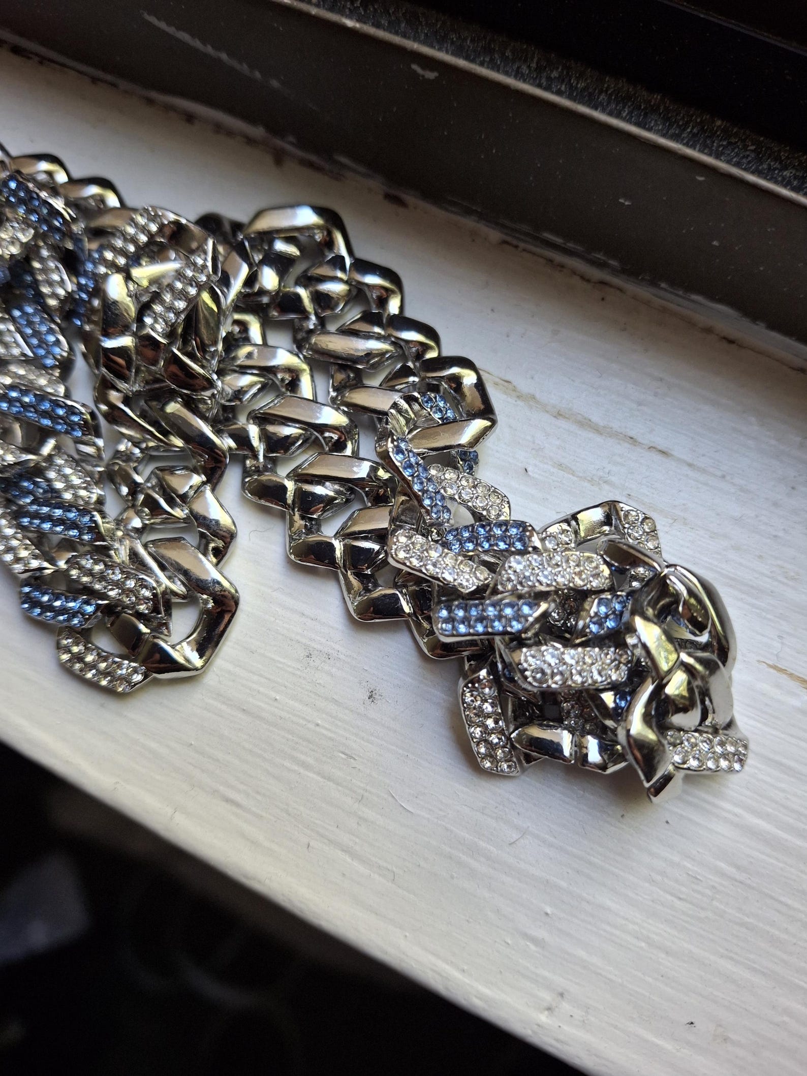 Iced Out White and Blue Cuban Chain - Etsy