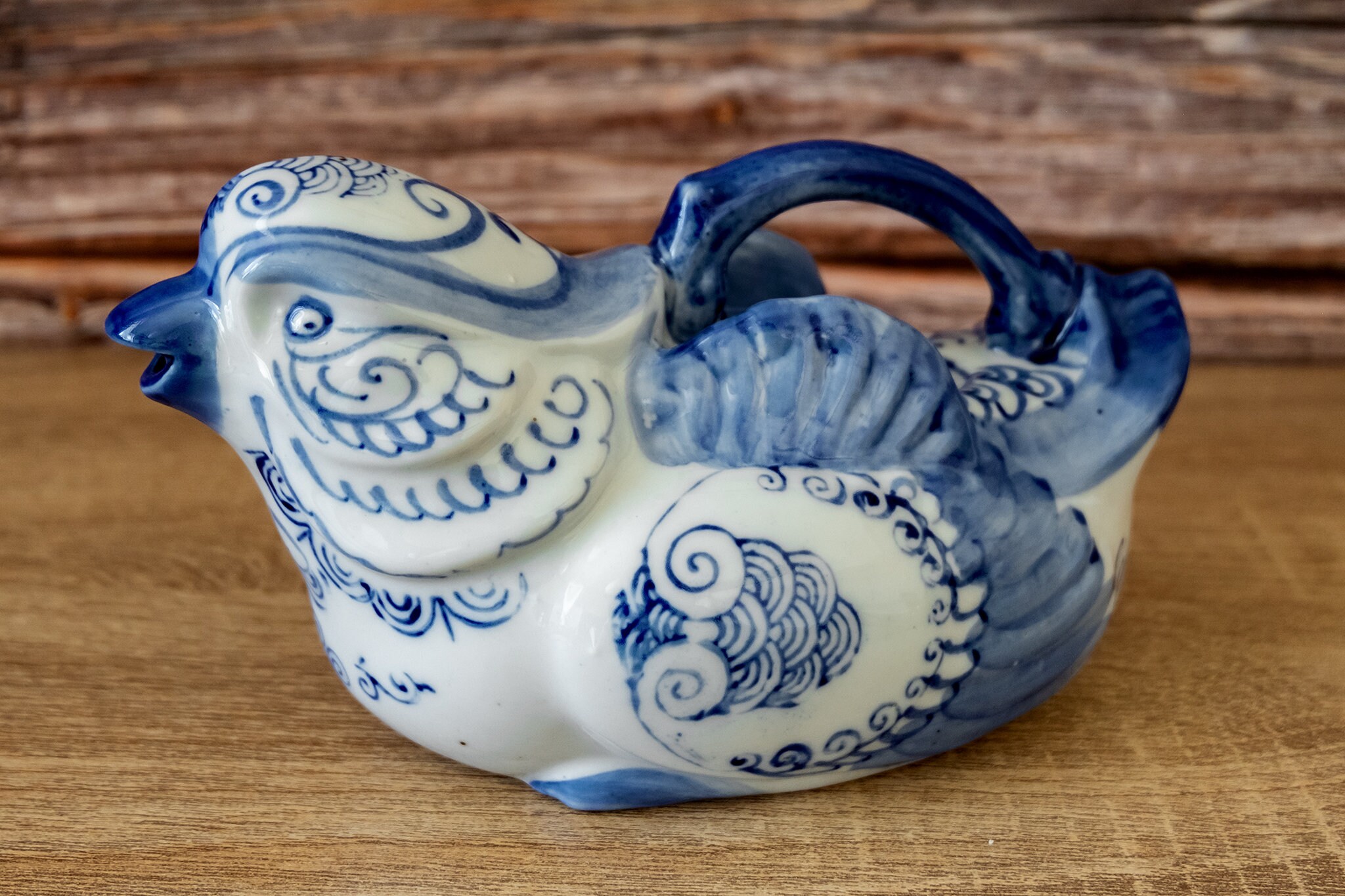 Vintage Chinese Blue and White Phoenix Teapot, Hand-painted - Etsy