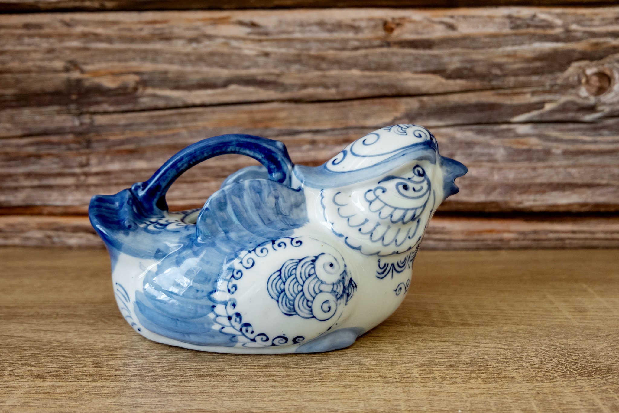 Vintage Chinese Blue and White Phoenix Teapot, Hand-painted - Etsy