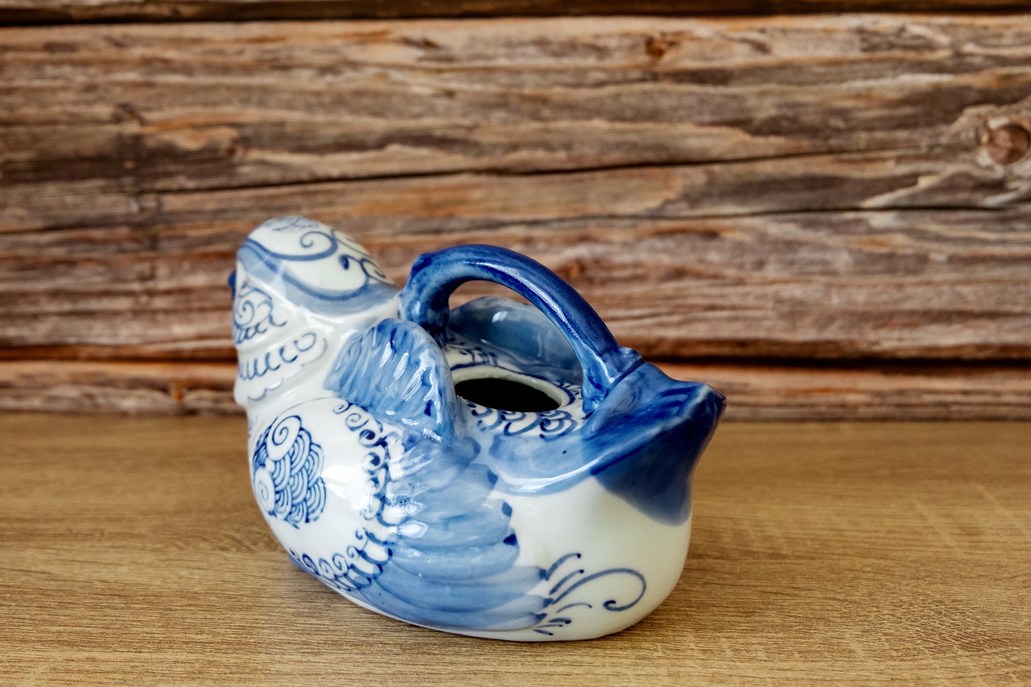 Vintage Chinese Blue and White Phoenix Teapot, Hand-painted - Etsy