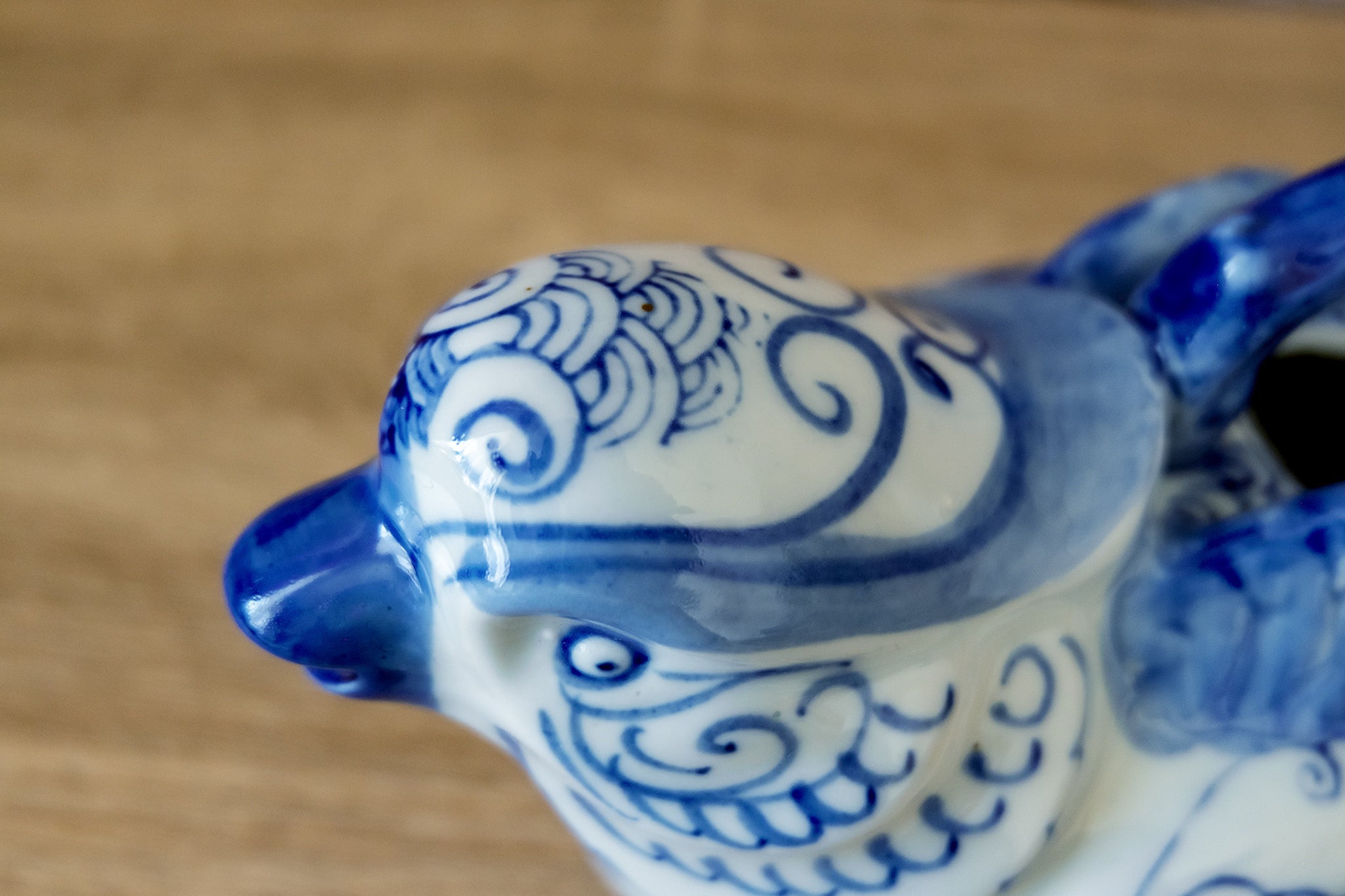 Vintage Chinese Blue and White Phoenix Teapot, Hand-painted - Etsy