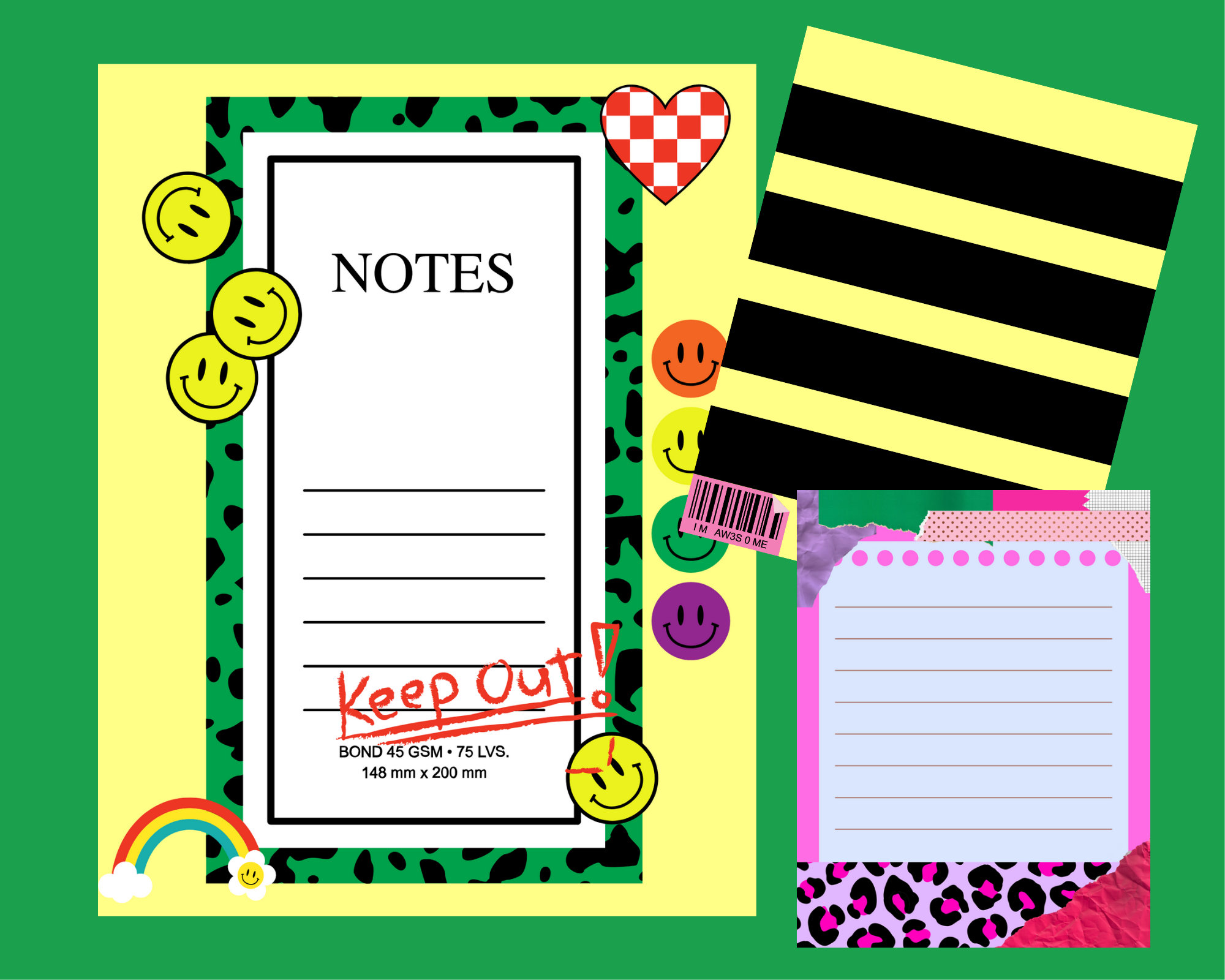 Printable Cute Journal Pages, Digital Journal Paper, DIY Journal, Funky ...