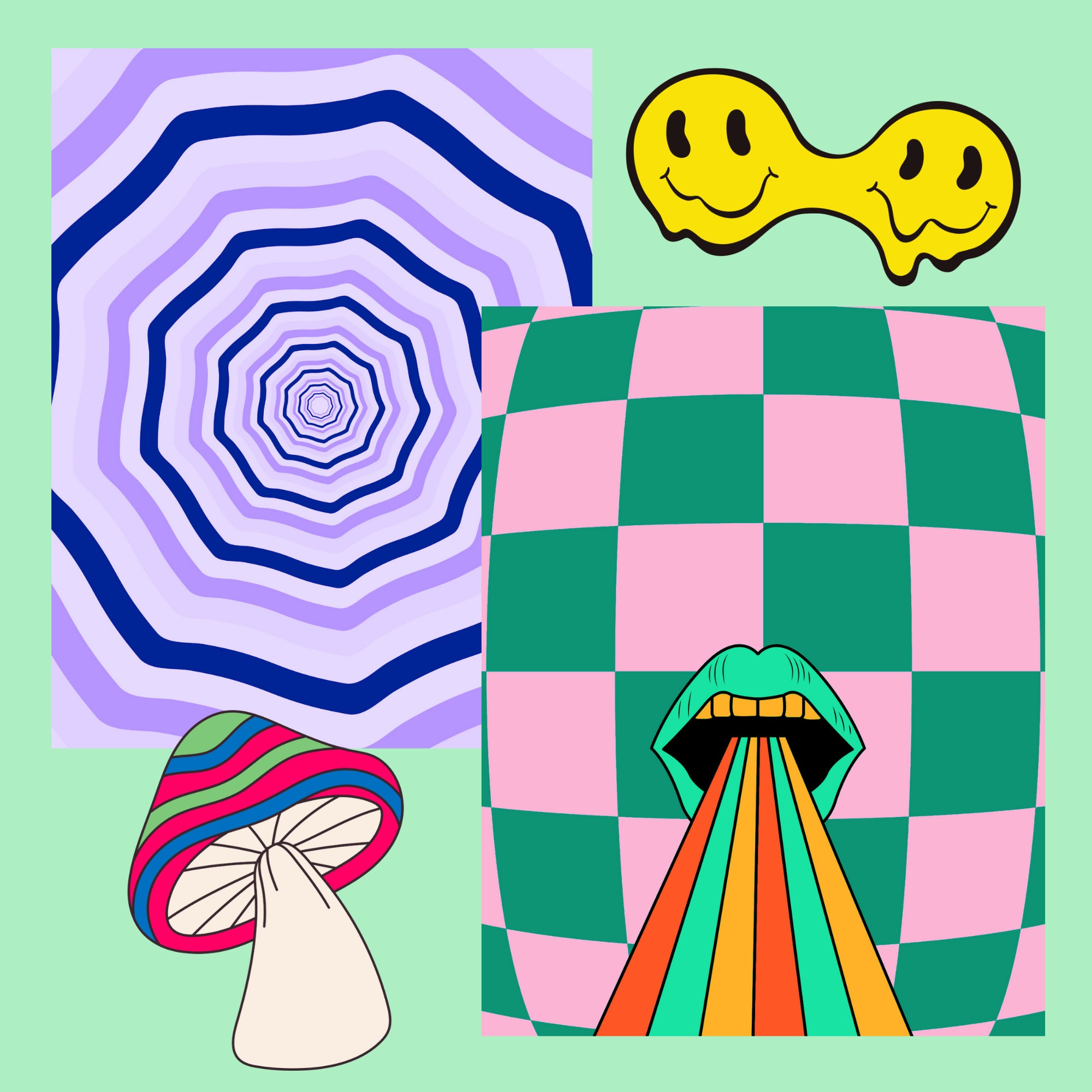 Weirdcore Backgrounds Prints, Digital Paper, Journal Sheets, DIY Craft ...