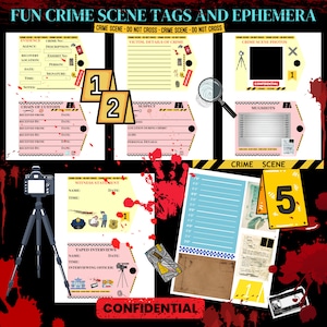 Crime Tags, Evidence Labels, Junk Journal, Ephemera, PNG, Digital ...