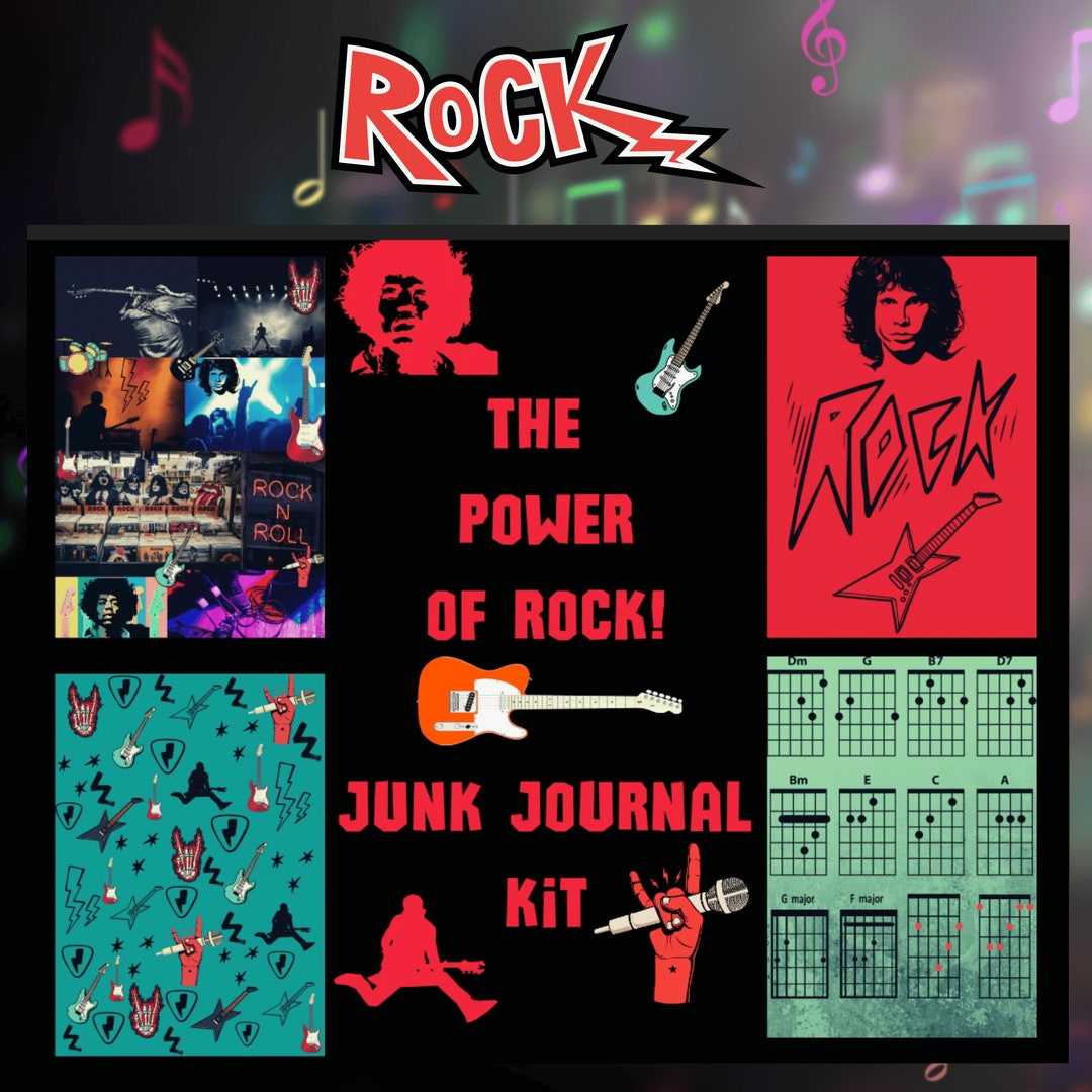 Rock Music Collage Sheets, Digital Prints, DIY Craft, Scrapbooking ...