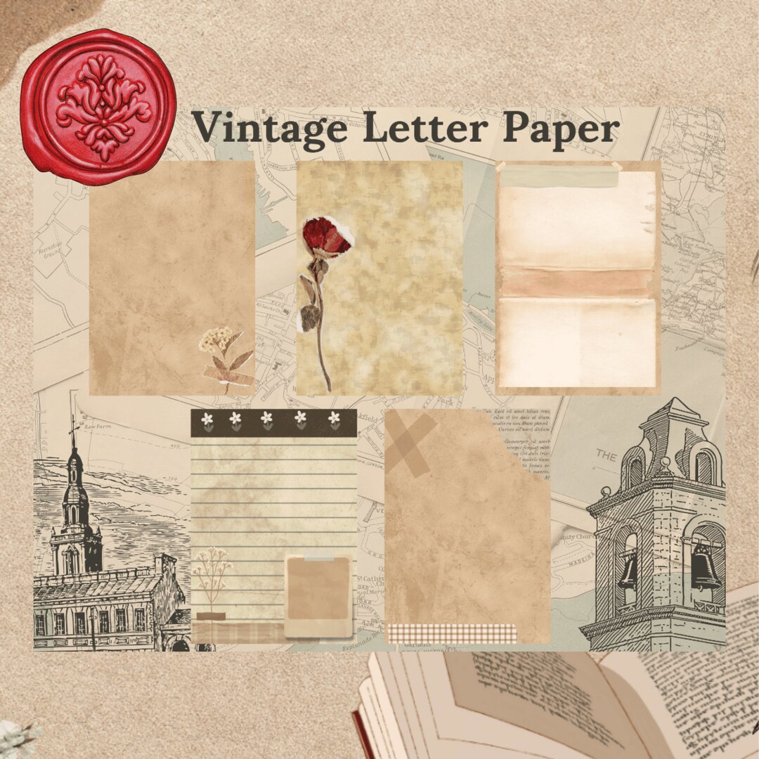 Vintage Paper, Letter Writing, Stationery, Digital Prints, Vintage ...