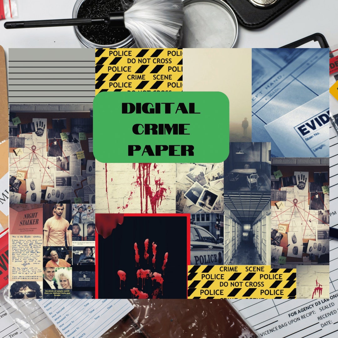 Crime Paper, Digital Prints, Scrapbooking, DIY Craft - Etsy
