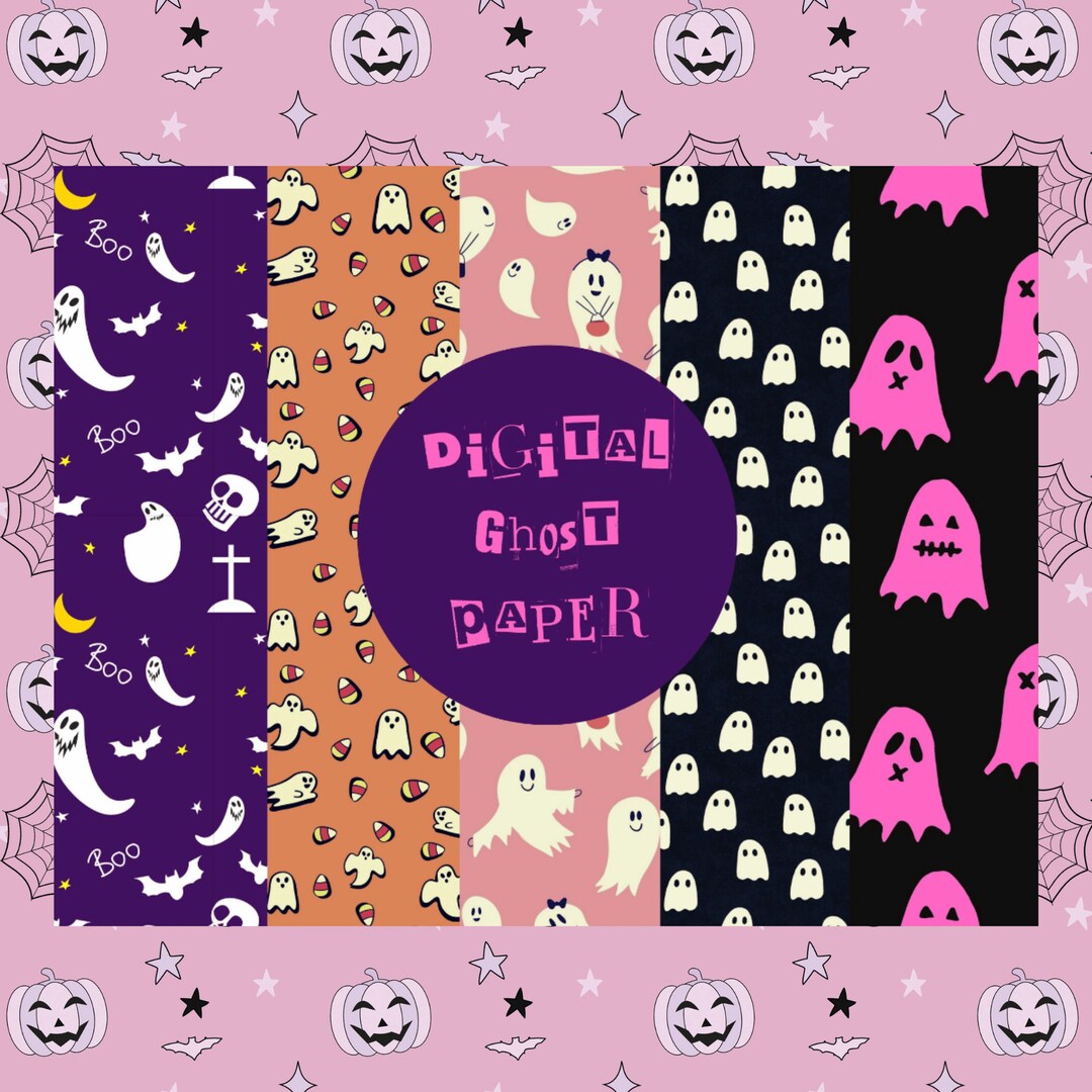 Ghost Backgrounds, Spooky Patterns, Halloween Digital Prints - Etsy