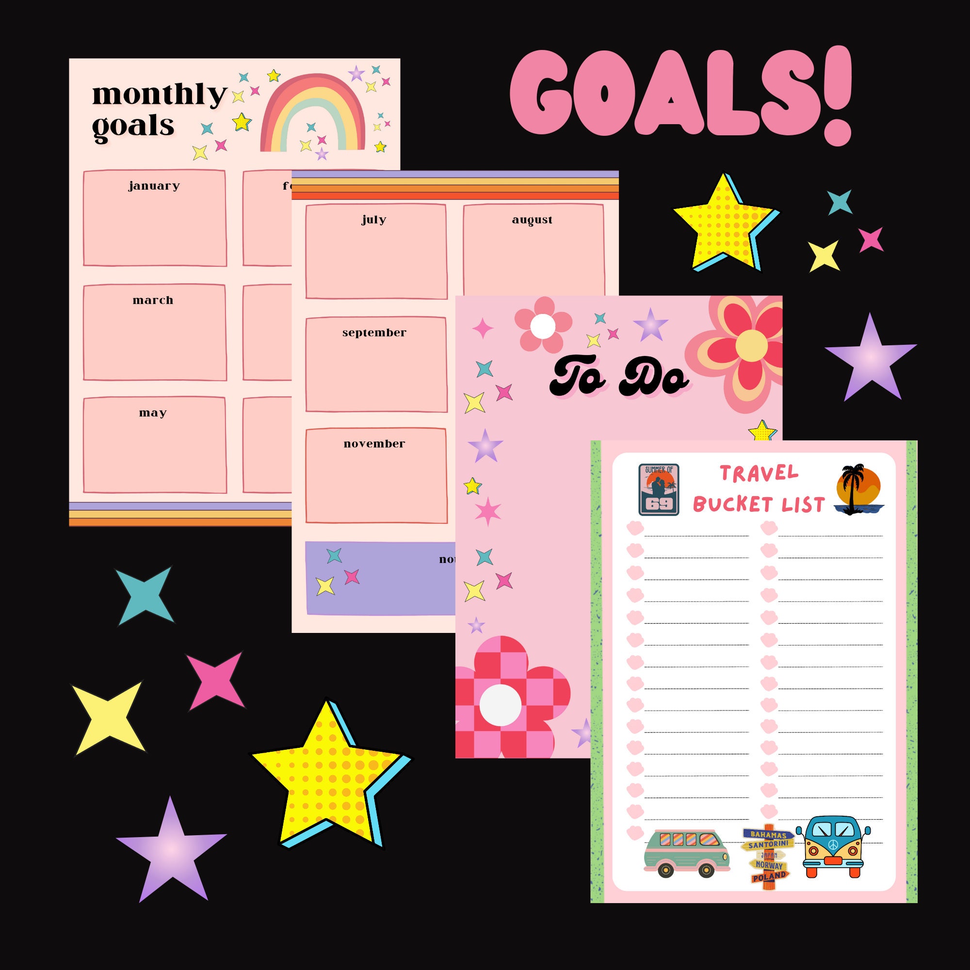 Printable Goals List - Etsy