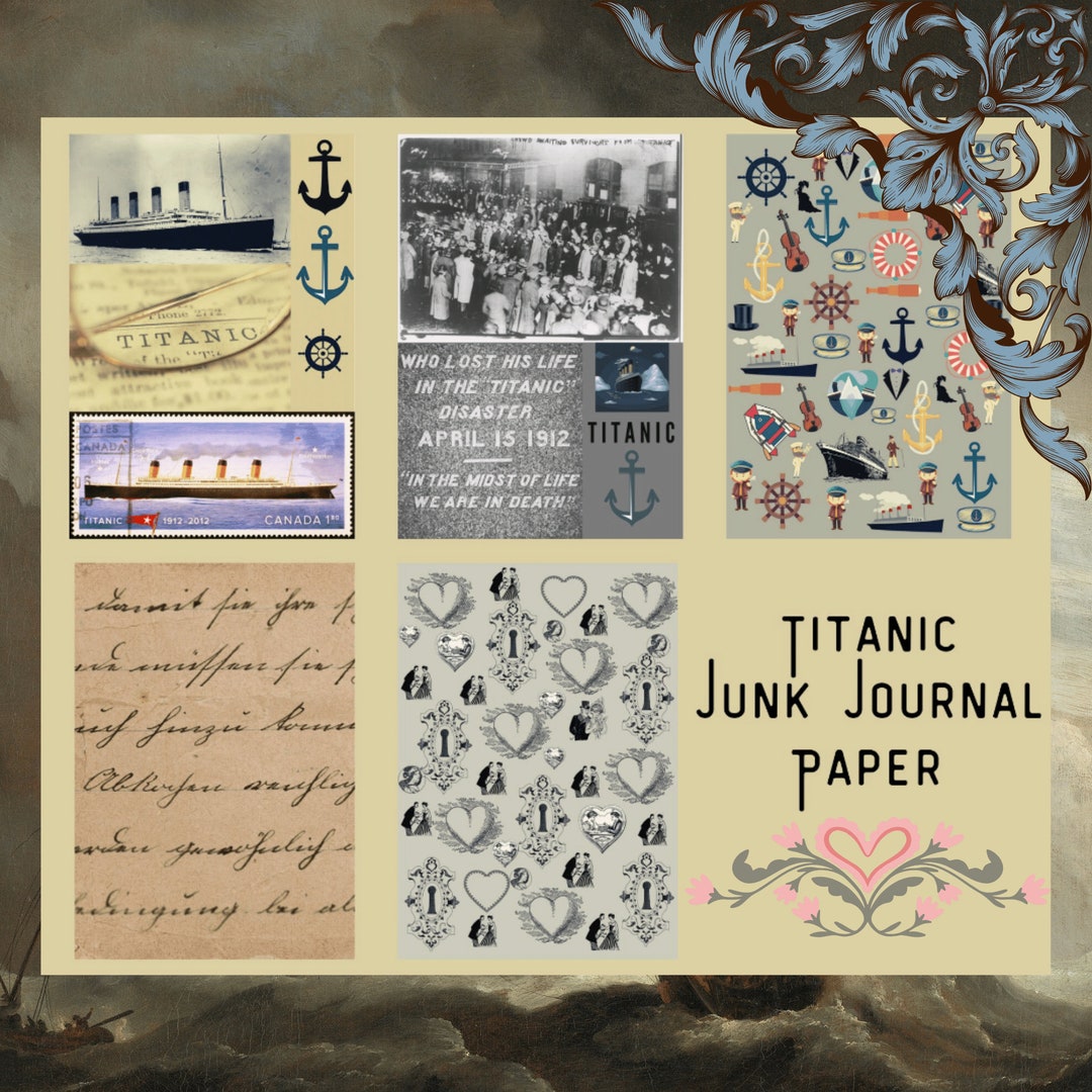 Titanic Journal Prints, Digital Collage Sheets, Scrapbooking, DIY Craft ...