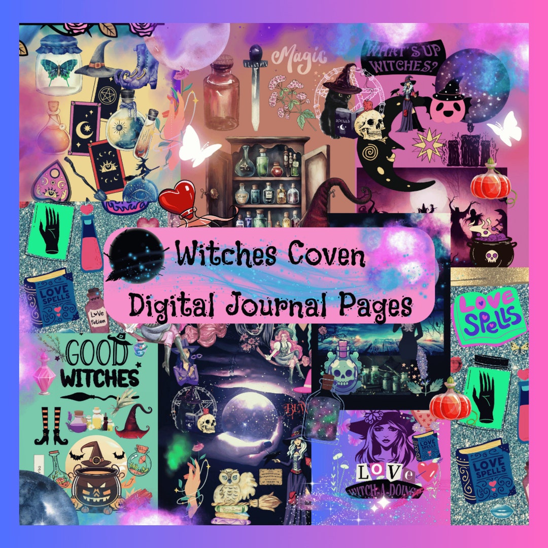 Printable Witches Coven Journal Pages, Halloween, Ephemera, Spells, DIY ...