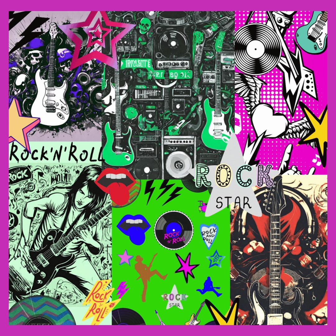 Rock Star Printable Sheets, Music, Rock and Roll, Guitars, Journal ...