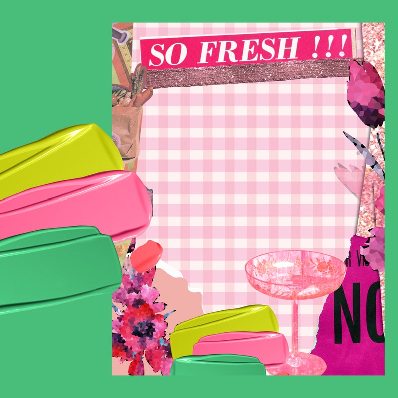 Pink Journal Papers, Digital Prints, Pink Collage, Scrapbooking ...