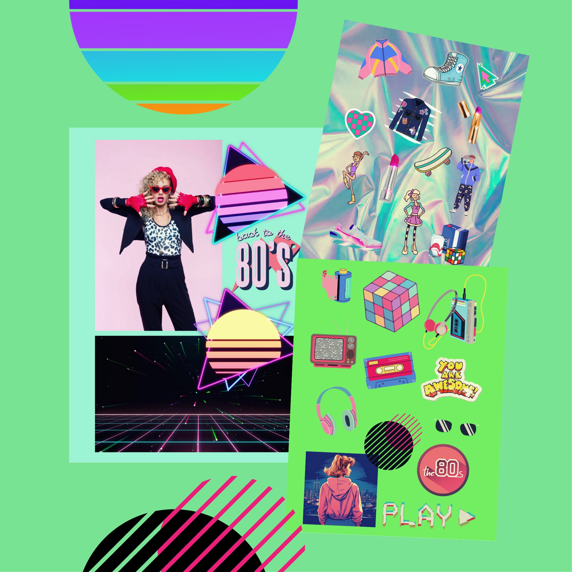 Printable 80s Journal Sheets, Retro Collage, Digital Ephemera, Junk ...