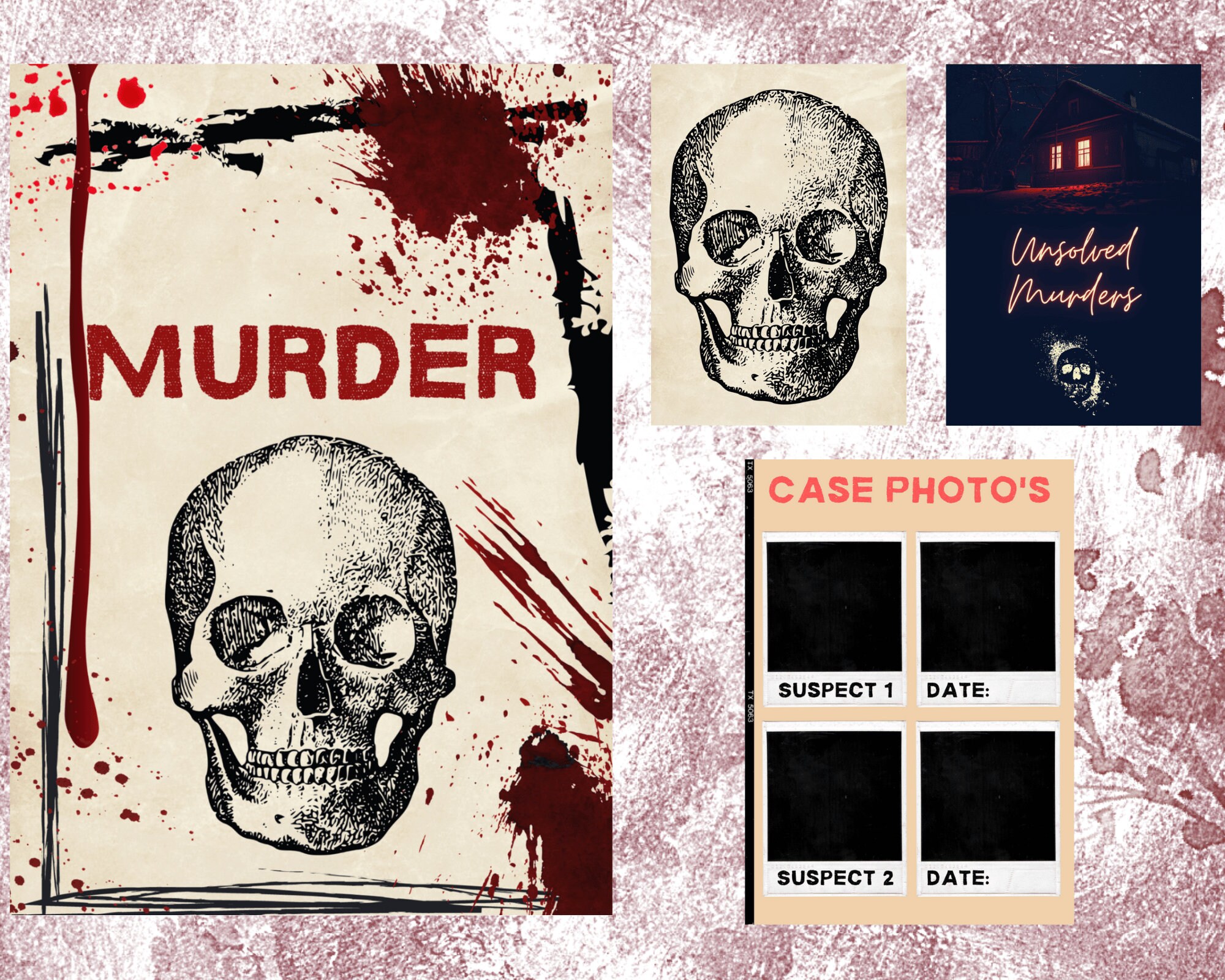 Printable Crime Sheets, Murder Files, DIY True Crime Scrapbooking, Junk ...