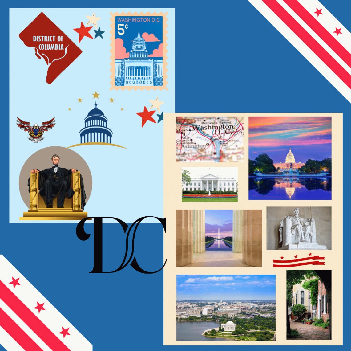 Printable Washington DC Journal Papers, Scrapbooking, Digital Download ...