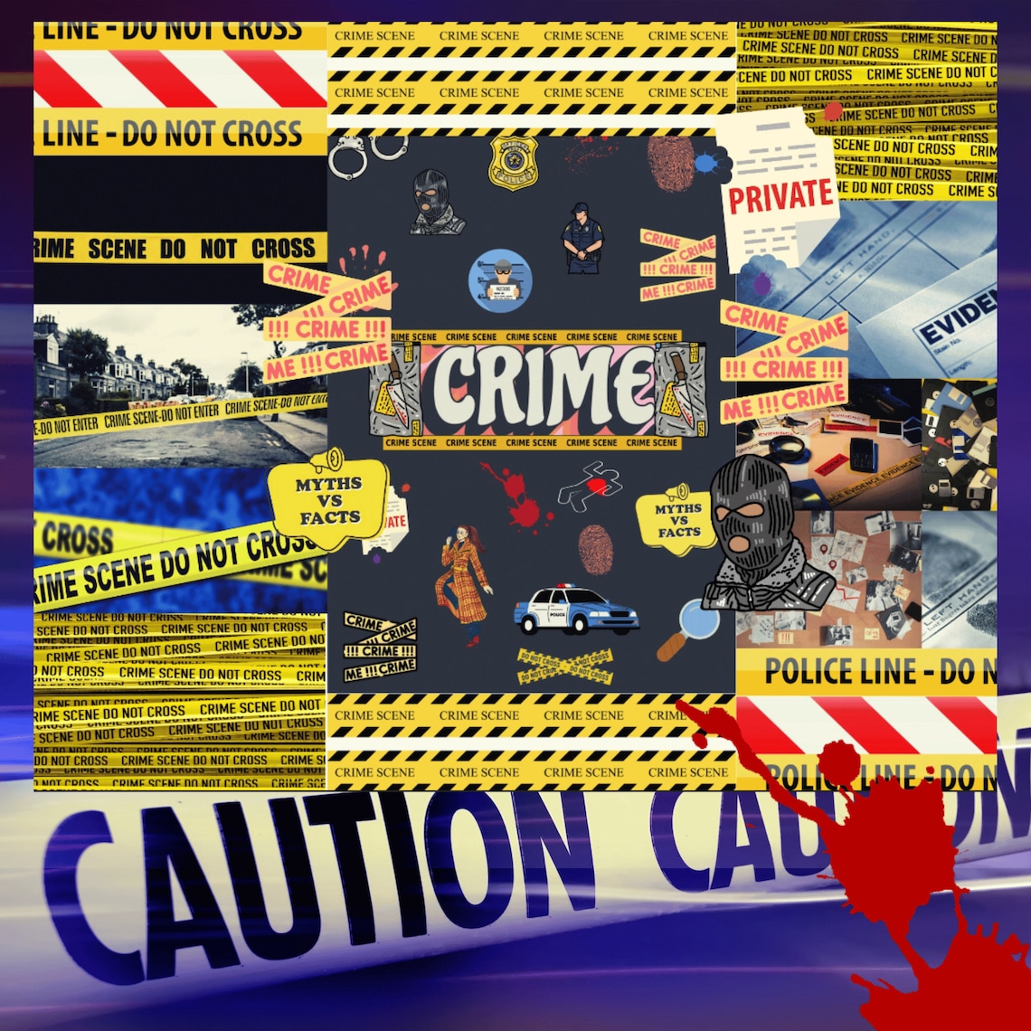 Crime Scene Paper Prints, Digital Download, Scrapbooking, DIY Craft - Etsy