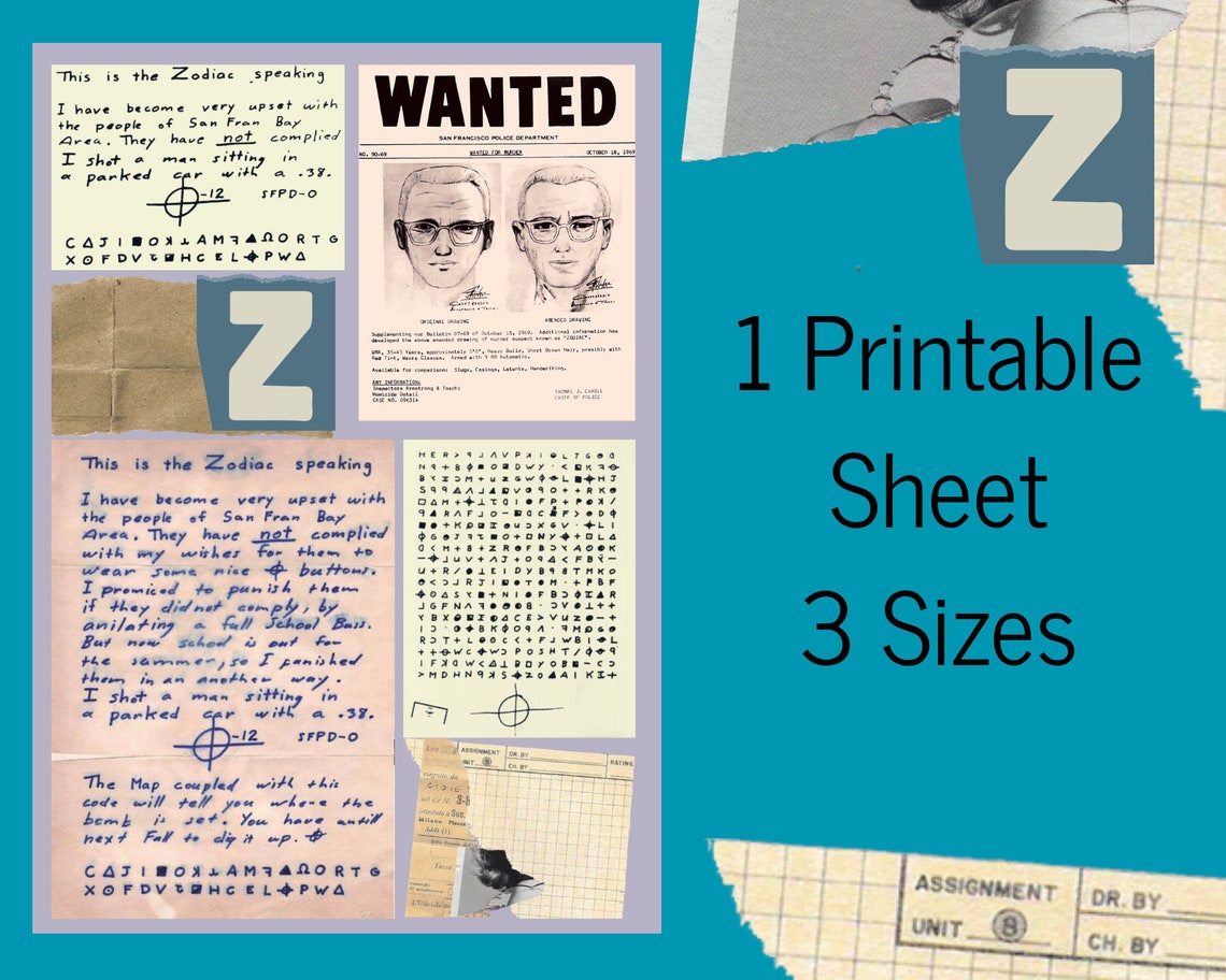 True Crime Themed Collage Print, True Crime Printable, Wall Print ...