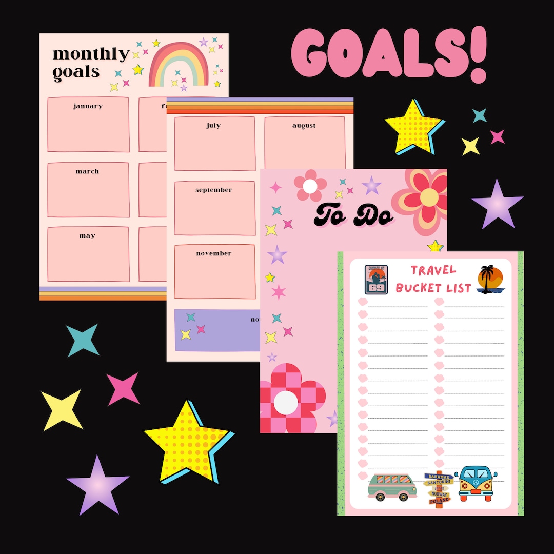Printable Goals List - Etsy