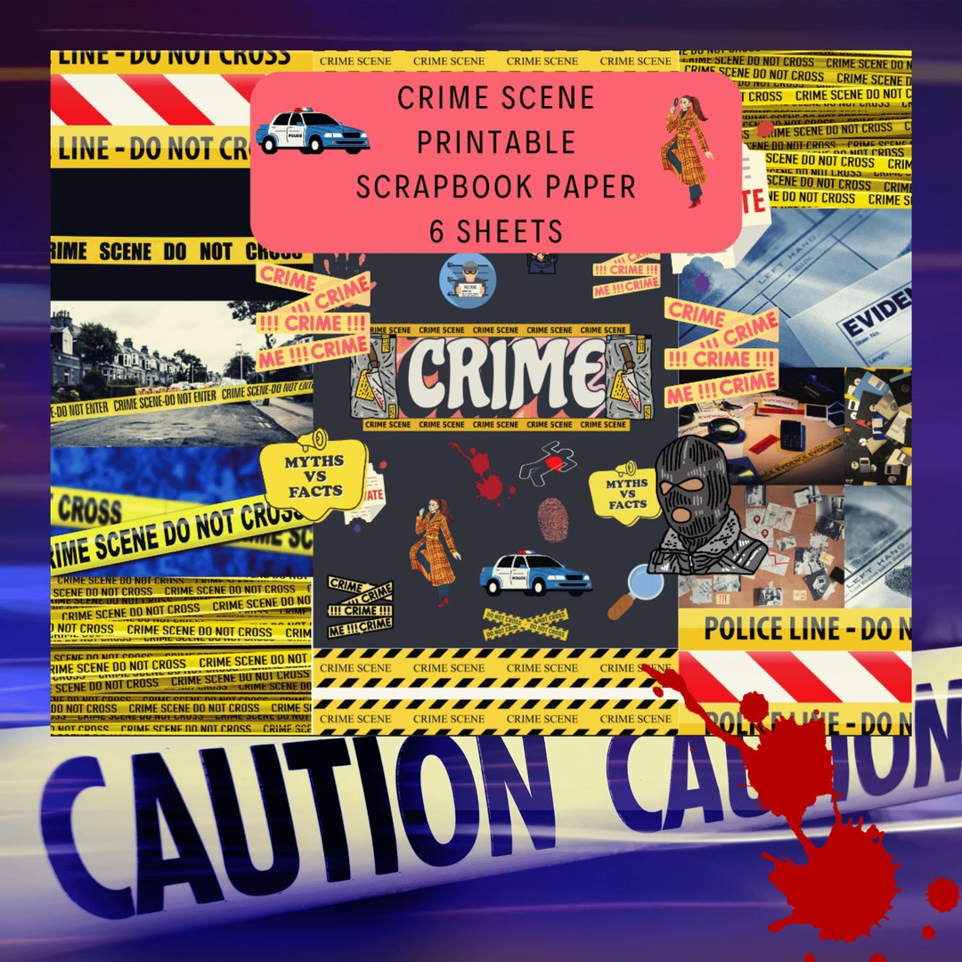 Crime Scene Paper Prints, Digital Download, Scrapbooking, DIY Craft - Etsy