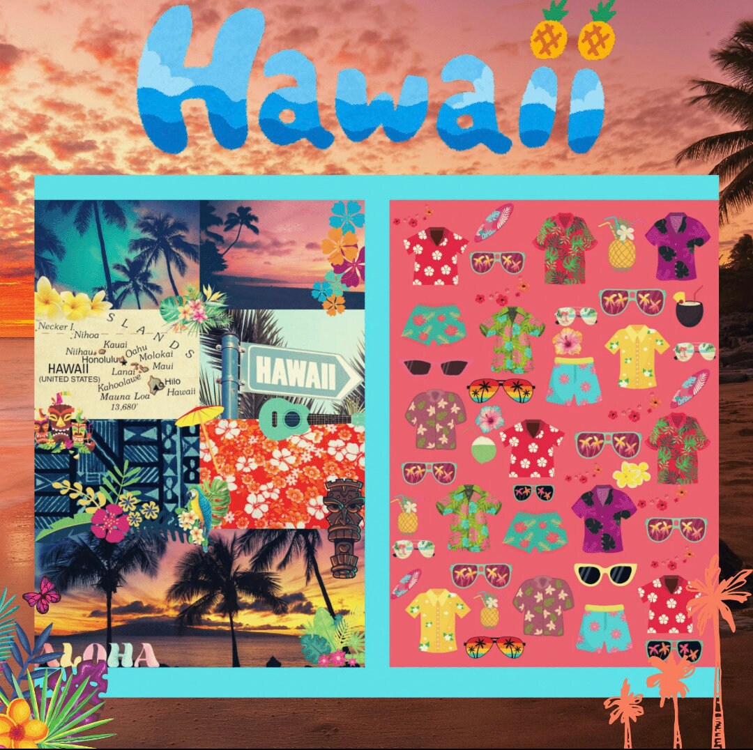 Hawaii Backgrounds, Junk Journal Prints, DIY Ephemera, Digital Paper ...