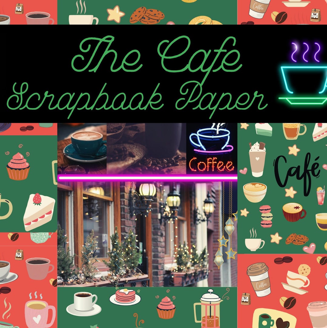 Cafe Paper, Coffee Shop Prints, Backgrounds, Collage Sheets, Digital ...