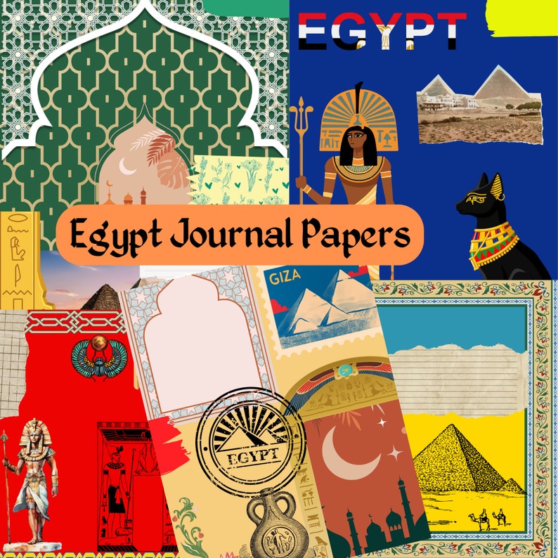 Egypt Journal Papers, Digital Prints, Collage Sheets, Scrapbooking ...