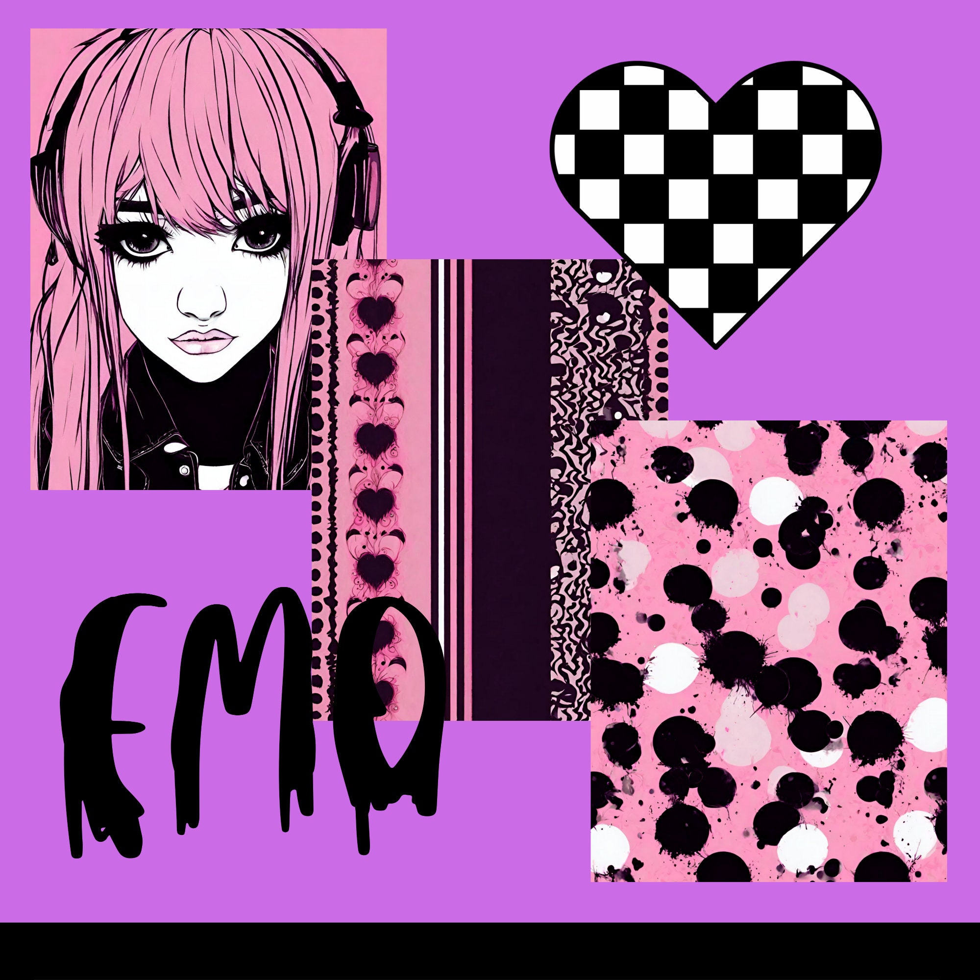 Emo Journal Pages, Digital Prints, Gothic, Collage Sheets, Scrapbooking ...