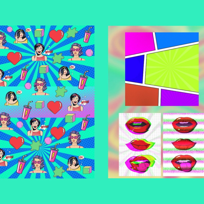 Pop Art Collage Sheets, Digital Prints, DIY Craft - Etsy