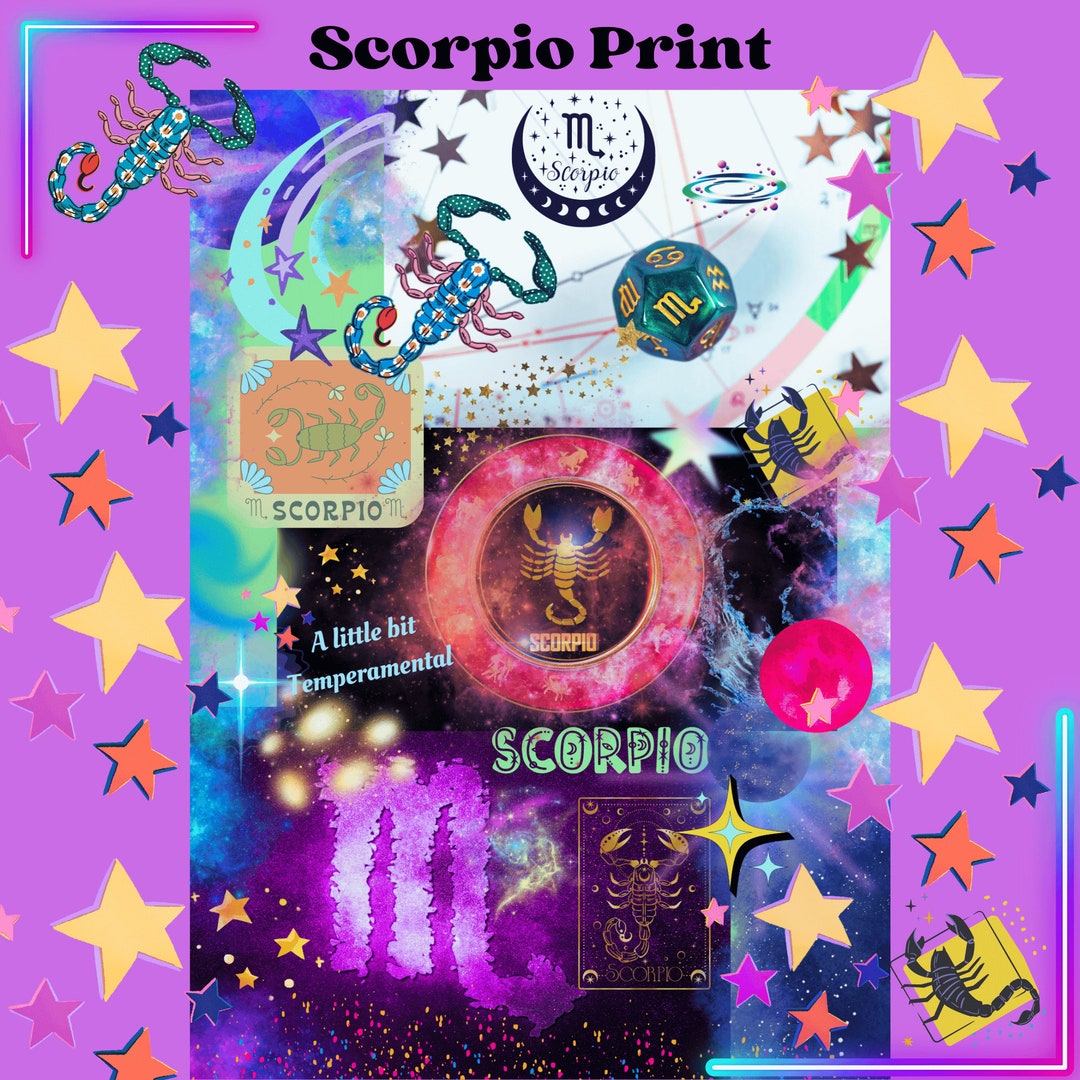 Scorpio Print, Star Sign Collage, Zodiac Theme, Astrology, DIY Craft ...