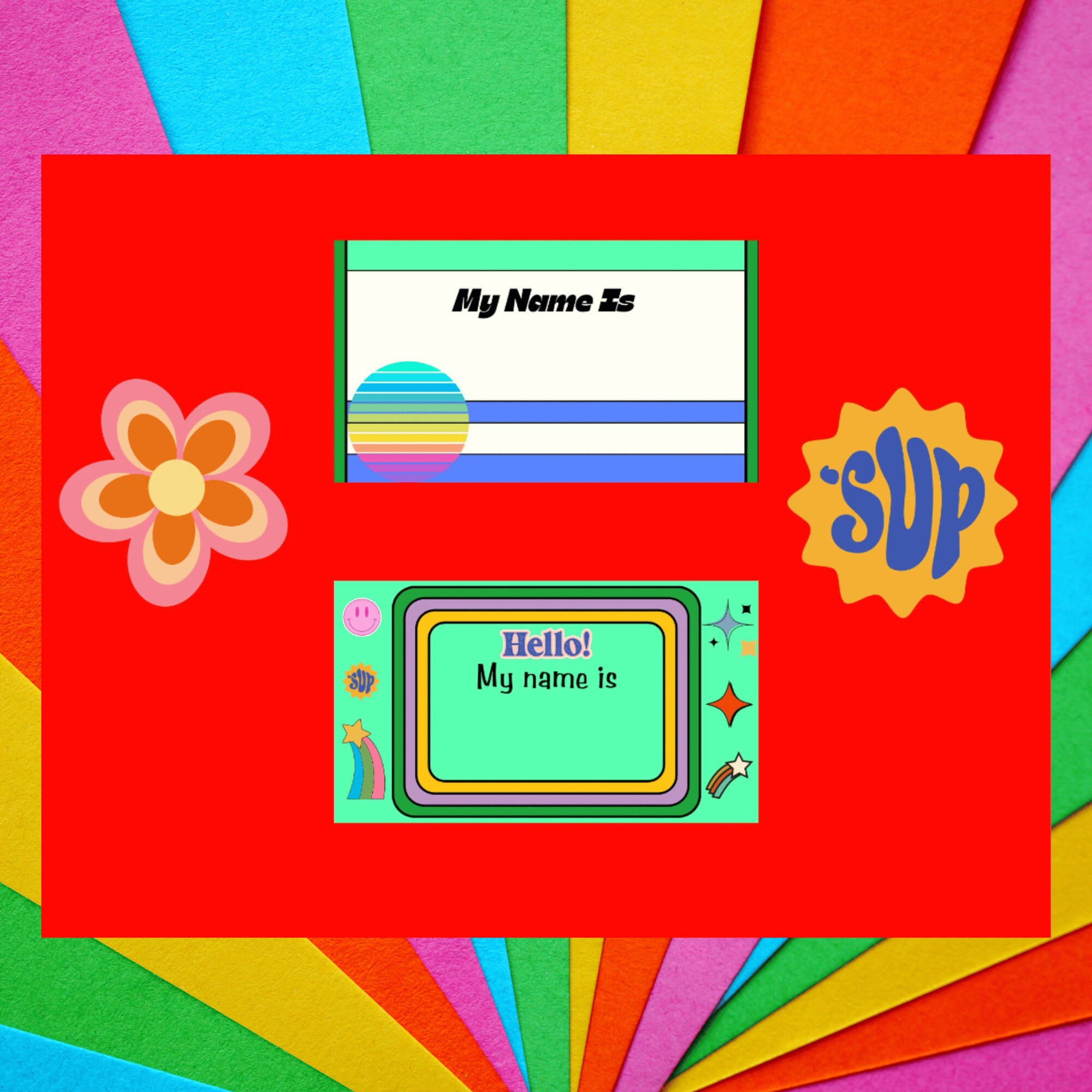 Name Tag Prints, Digital Labels, Badge Inserts, PNG, Printable, DIY ...