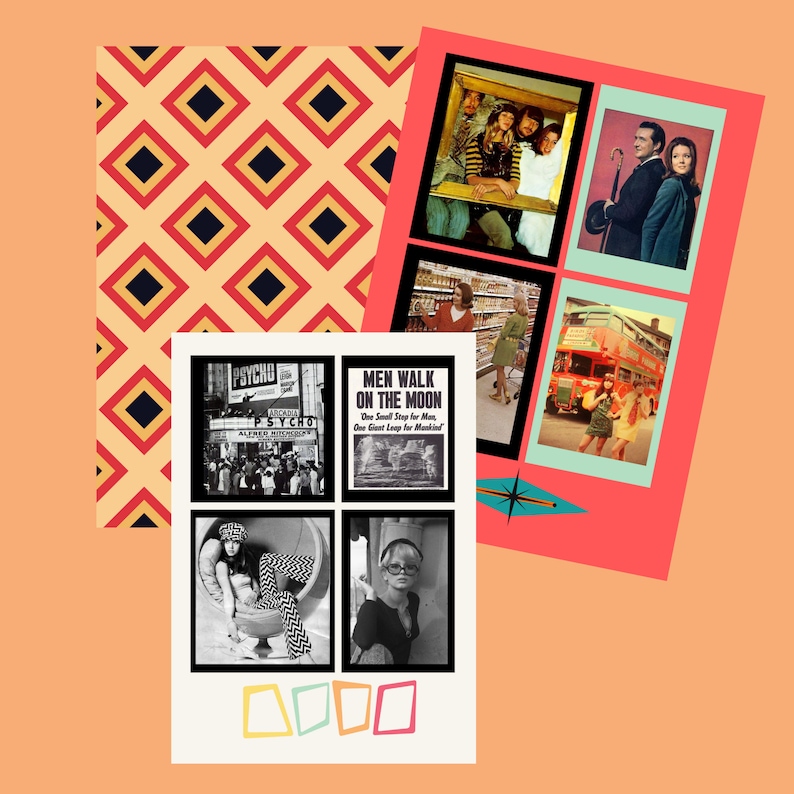 1960s Junk Journal Kit, 1960s Nostalgia Prints, Scrapbooking, Craft Kit ...