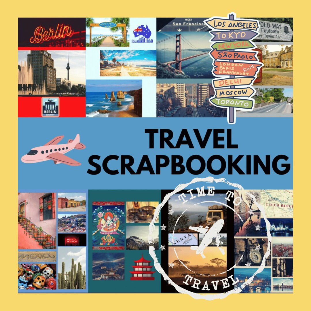 Travel Collage Sheets, DIY Scrapbooking, Ephemera, Digital Download - Etsy