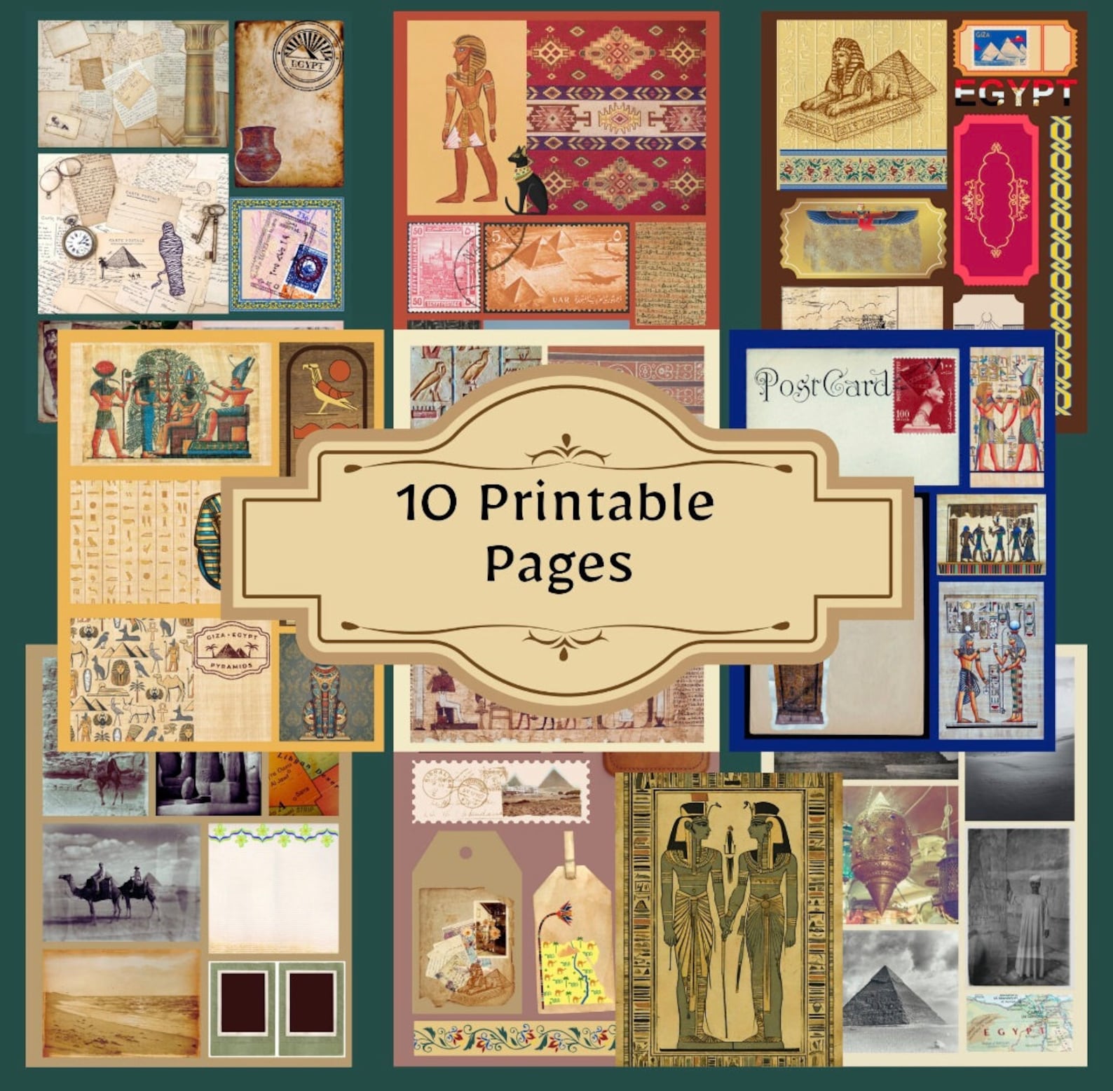 Printable Ancient Egypt Ephemera Sheets, Scrapbooking, Collage, Junk ...