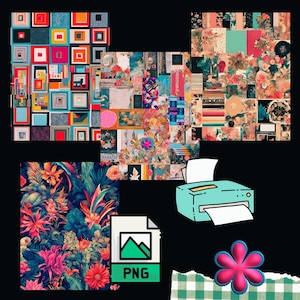 Maximalist Collage Sheets Prints, Digital Paper, Scrapbooking, Junk ...