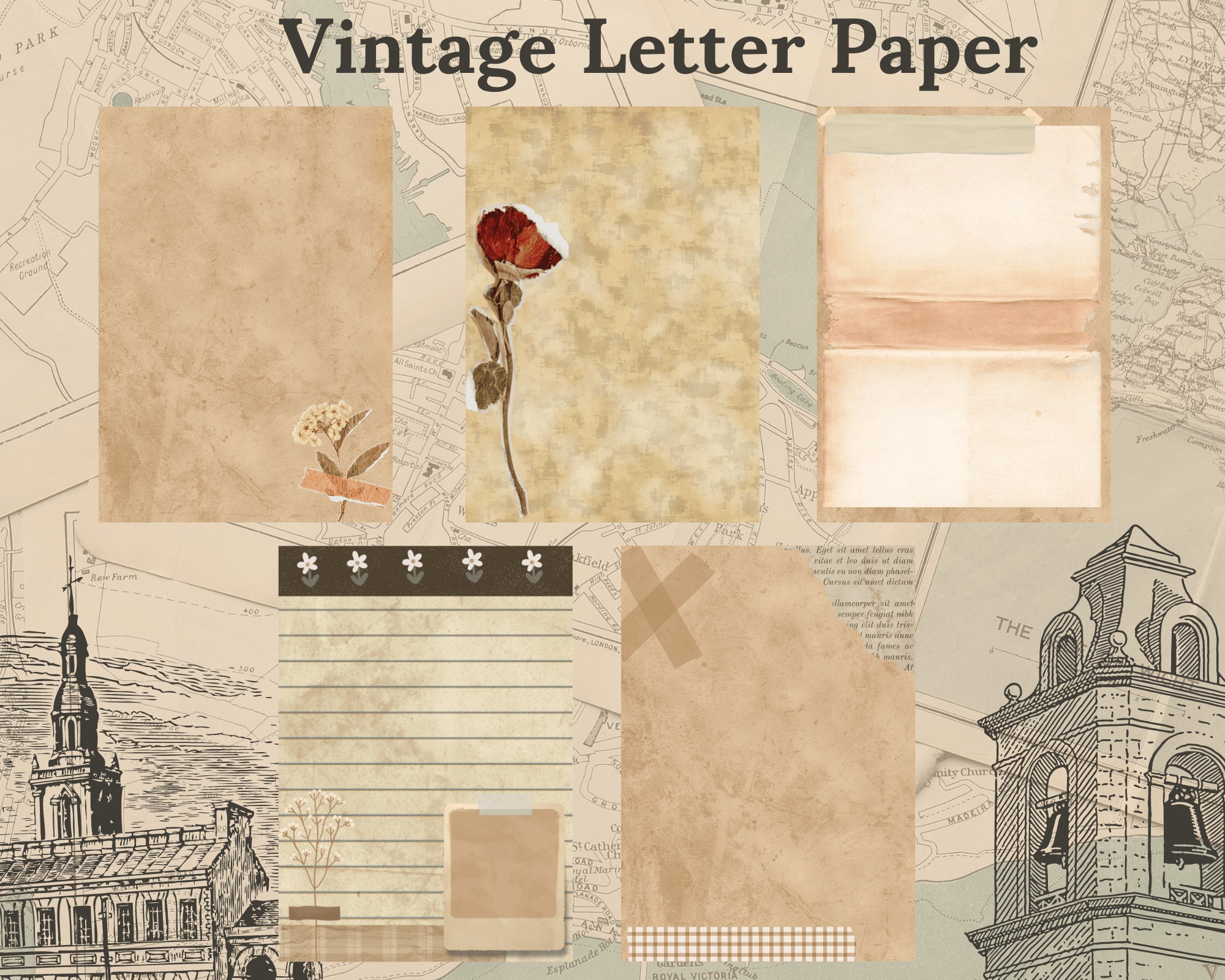 Vintage Letter Paper Printable Vintage Paper Letter Writing - Etsy UK