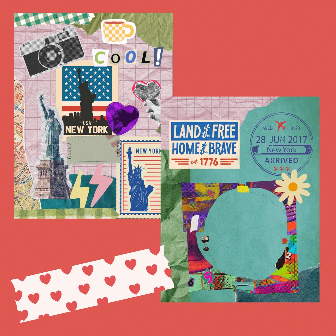 Printable New York Journal Papers, Collage, Scrapbooking, Digital ...