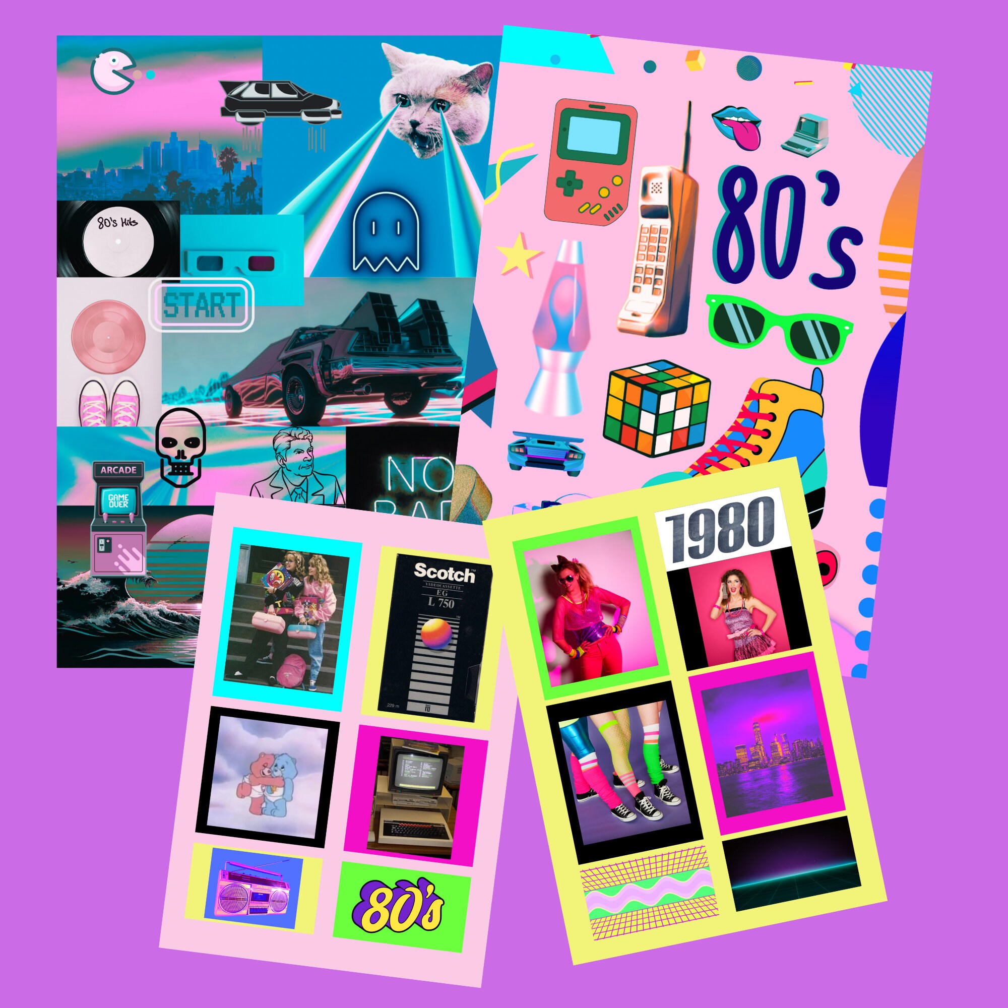 1980s Junk Journal Kit, 80s Prints, Retro, Collage, Scrapbooking ...