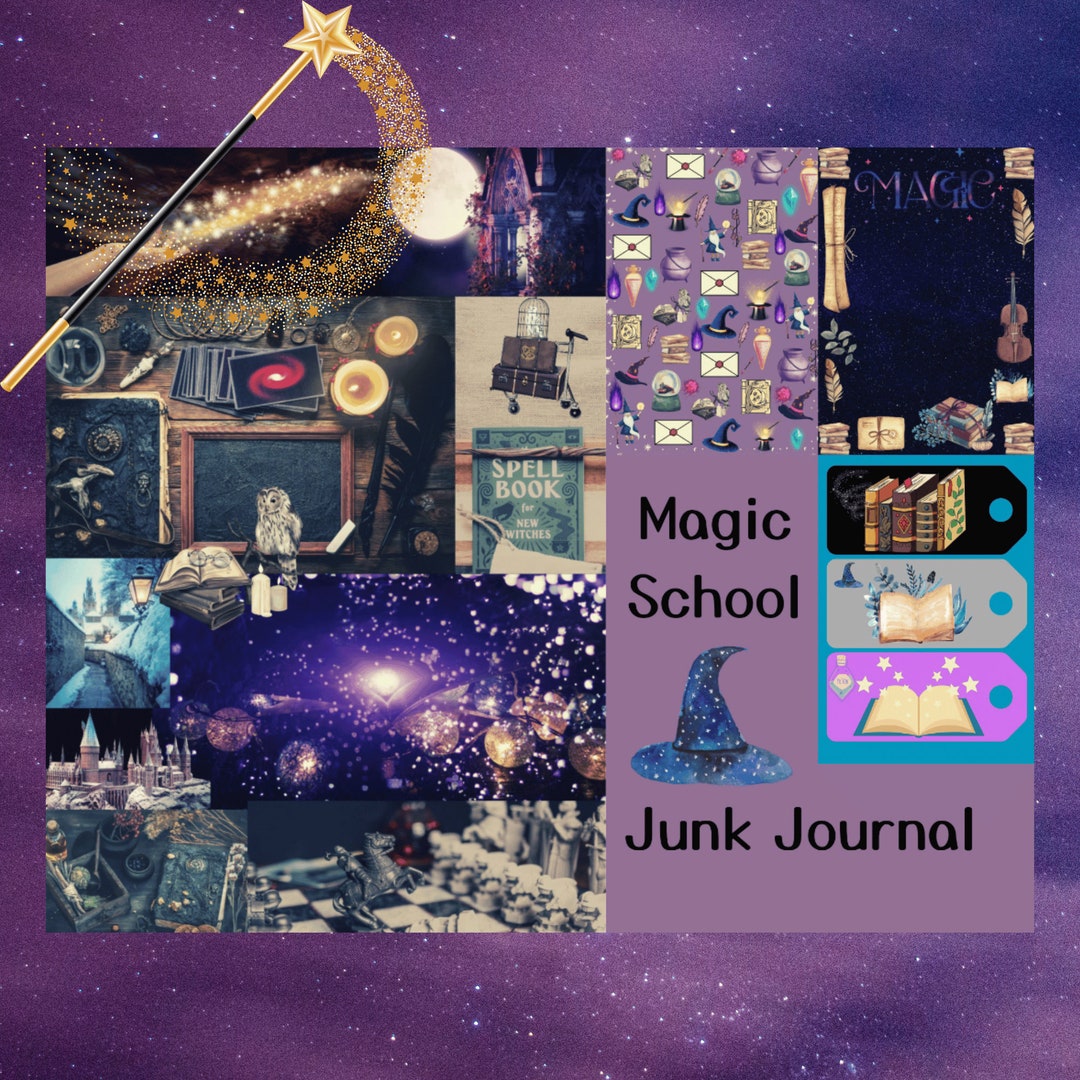 Magic School Junk Journal Kit, Digital Download, Ephemera, Collage ...