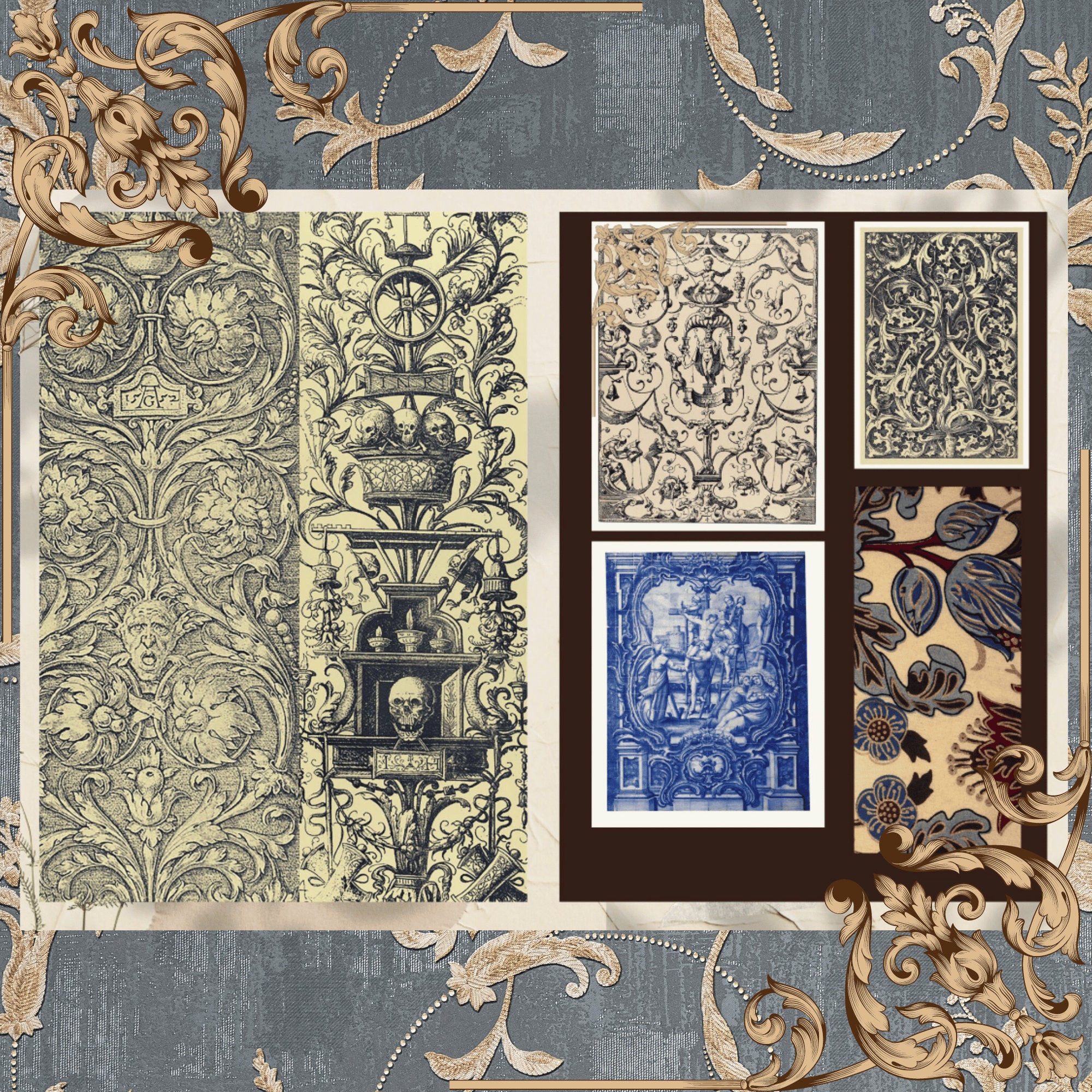 Printable Renaissance Collage Sheets, Digital Junk Journal ...
