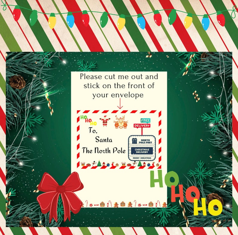Printable Letter to Santa, Kids Craft, Digital Print, Christmas - Etsy