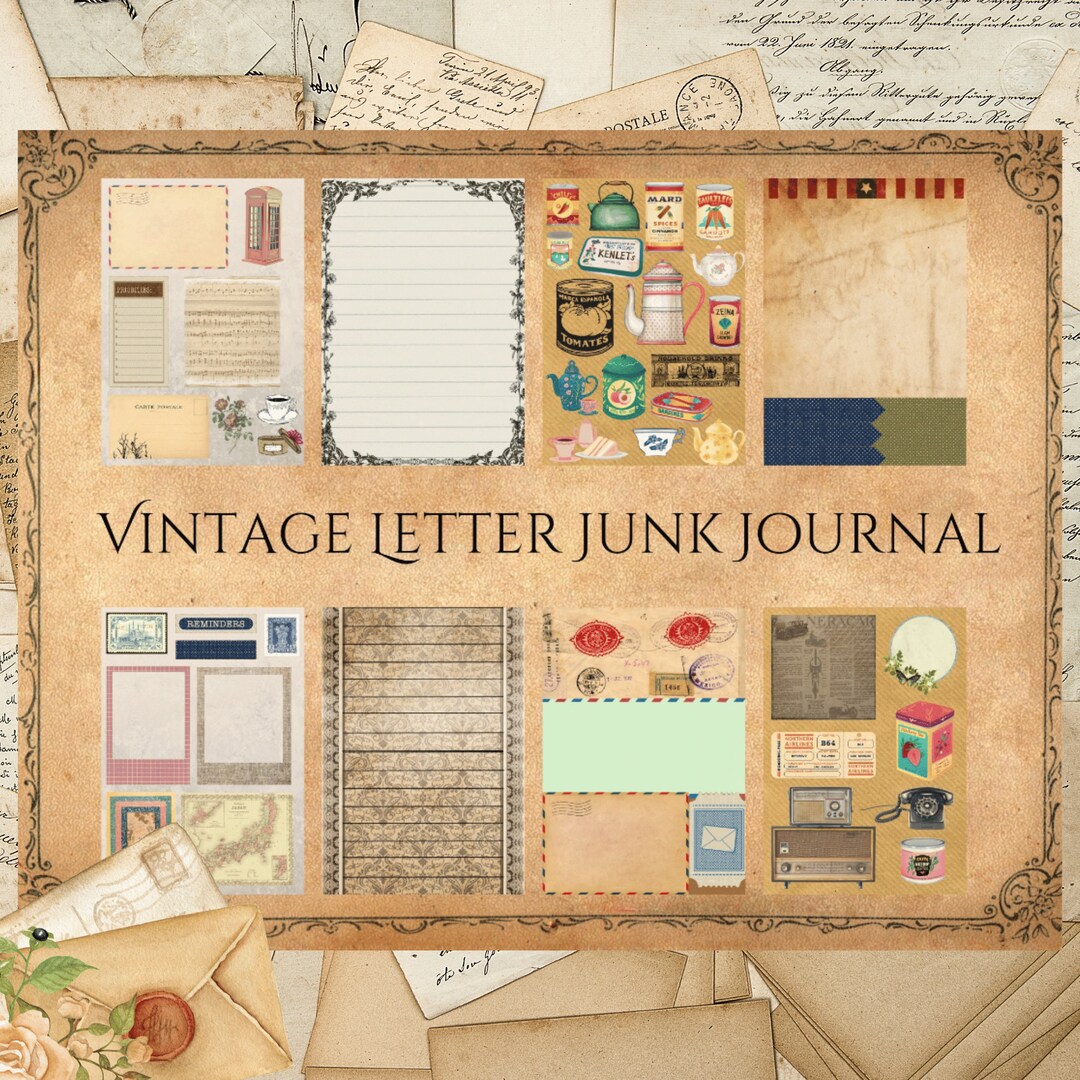 Printable Vintage Letters Junk Journal, Journal Ephemera, Collage ...