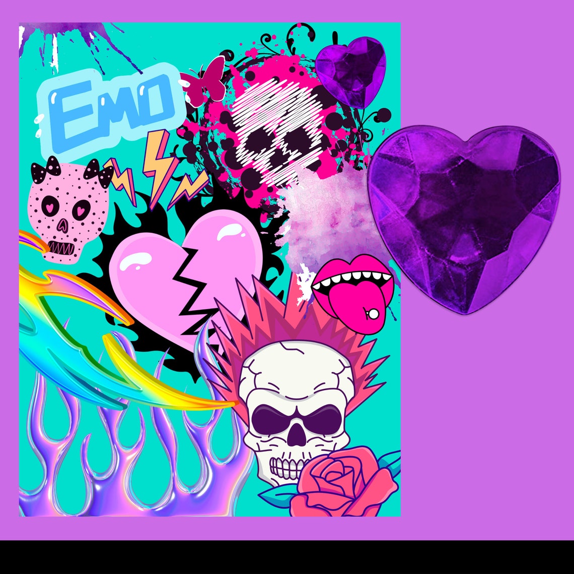 Emo Journal Pages, Digital Prints, Gothic, Collage Sheets, Scrapbooking ...