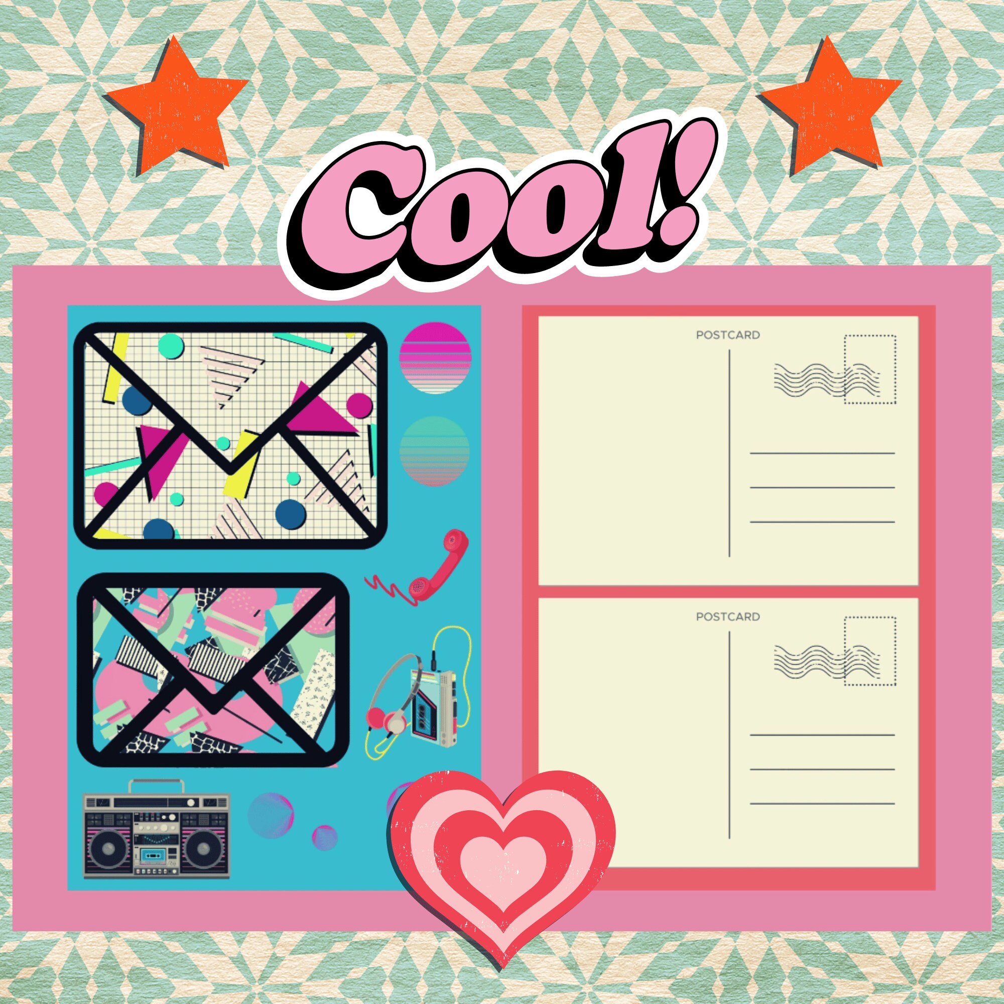 Retro Pen Pal Junk Journal Kit, Digital Prints, Mail Art, Scrapbooking ...
