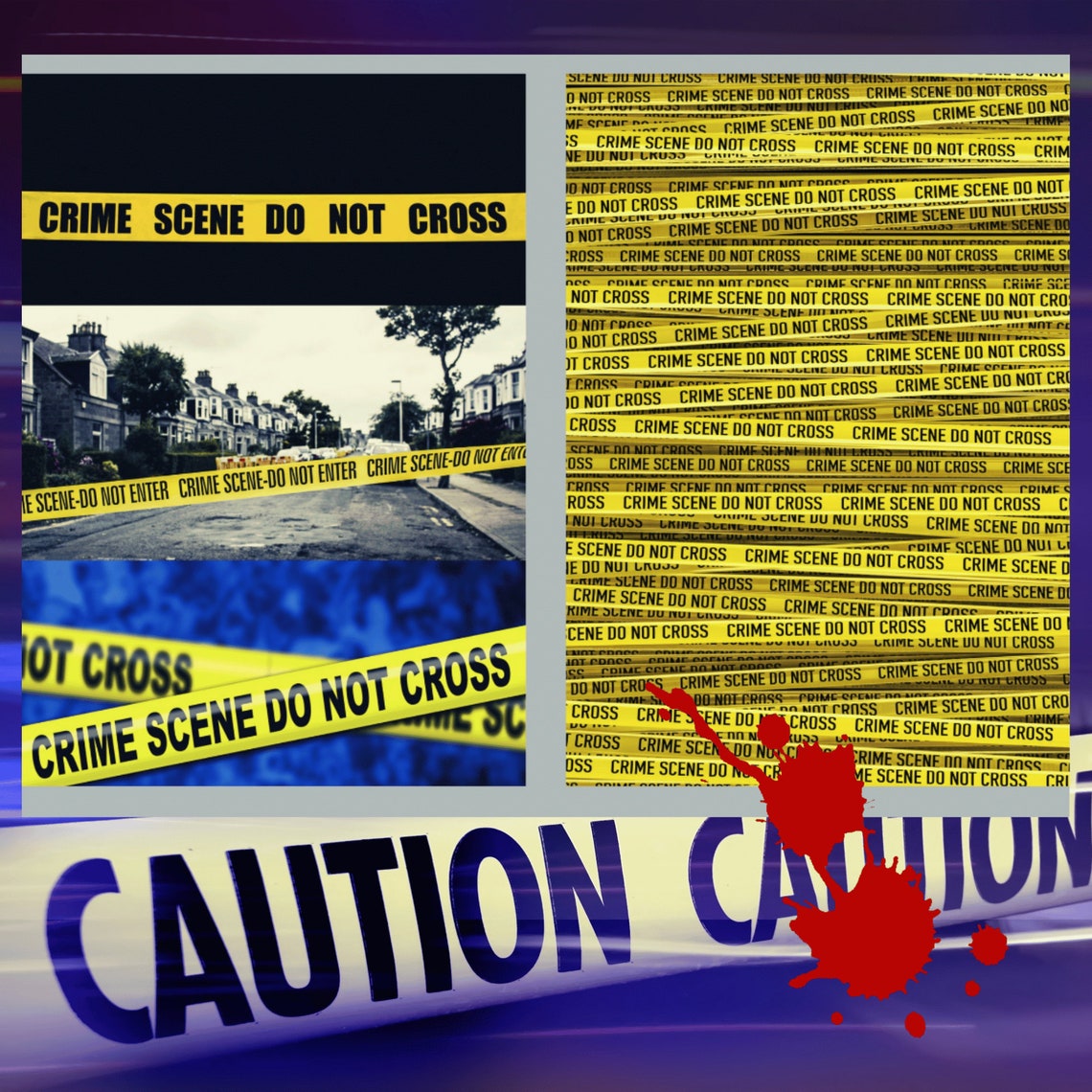 Crime Scene Paper Prints, Digital Download, Scrapbooking, DIY Craft - Etsy