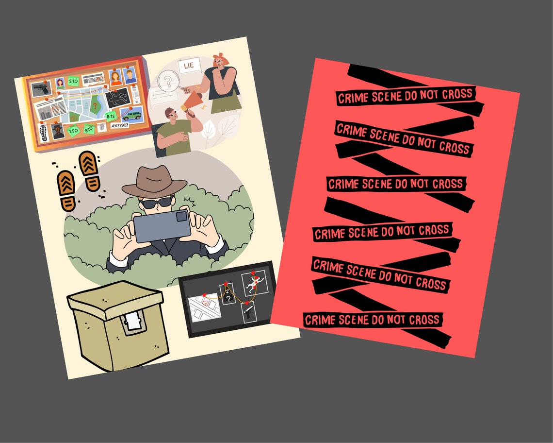 Digital Crime Paper, True Crime Decorative Paper Sheets, Scrapbook ...