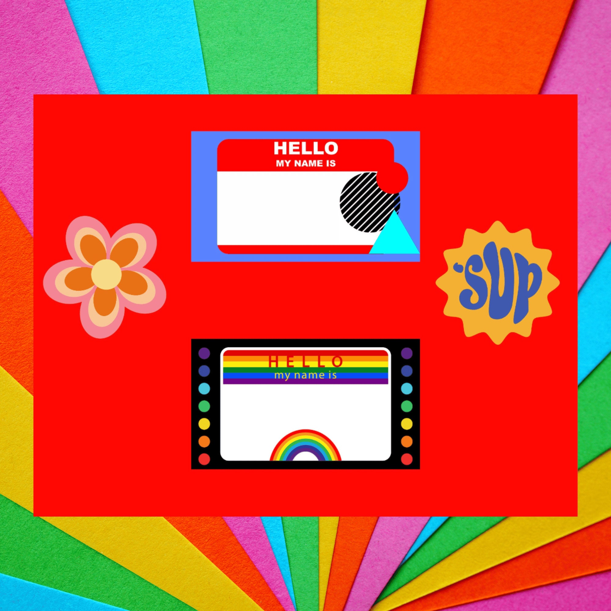 Name Tag Prints, Digital Labels, Badge Inserts, PNG, Printable, DIY ...