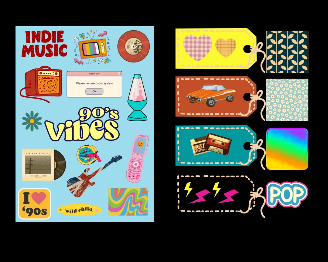 90s Prints 90s Junk Journal Printable Scrapbook Paper - Etsy